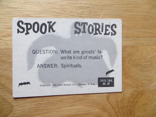 1961 LEAF SPOOK STORIES MONSTERS CARD # 29 | eBay