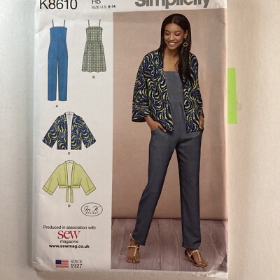 Simplicity 8610 Kimono Jacket Dungarees Playsuit Romper Ladies New ...
