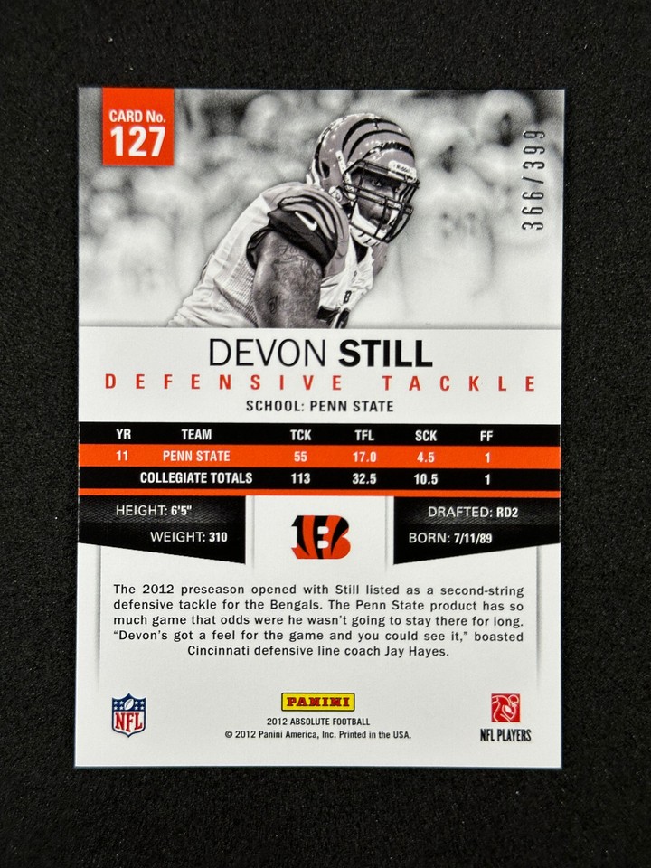 2012 Absolute Rookie #127 Devon Still RC /399 Cincinnati Bengals | eBay