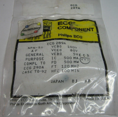ECG289A Philips NPN Silicon Si Transistor NTE289A TO-92 - NOS Qty 1 | eBay