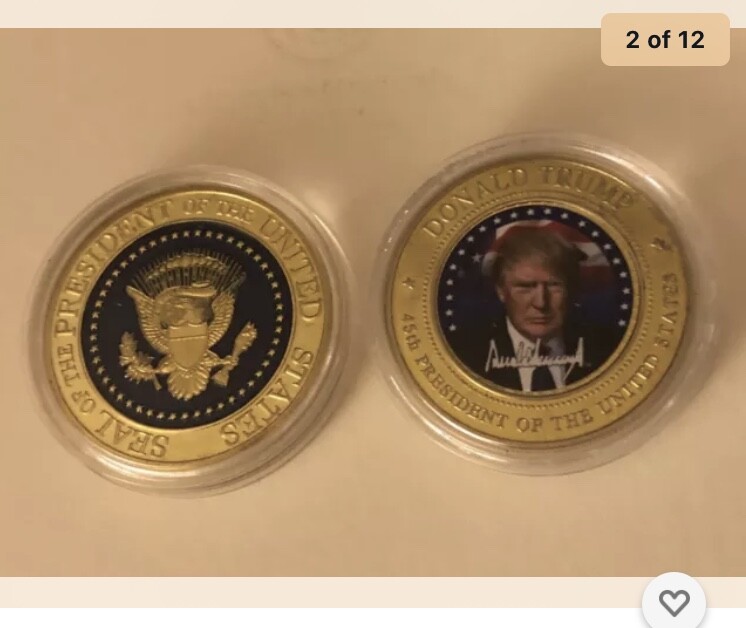 CHALLENGE COIN PRESIDENT T PHOTO EAGLE SEAL GOLD ENAMEL REPUBLICAN GOP ...