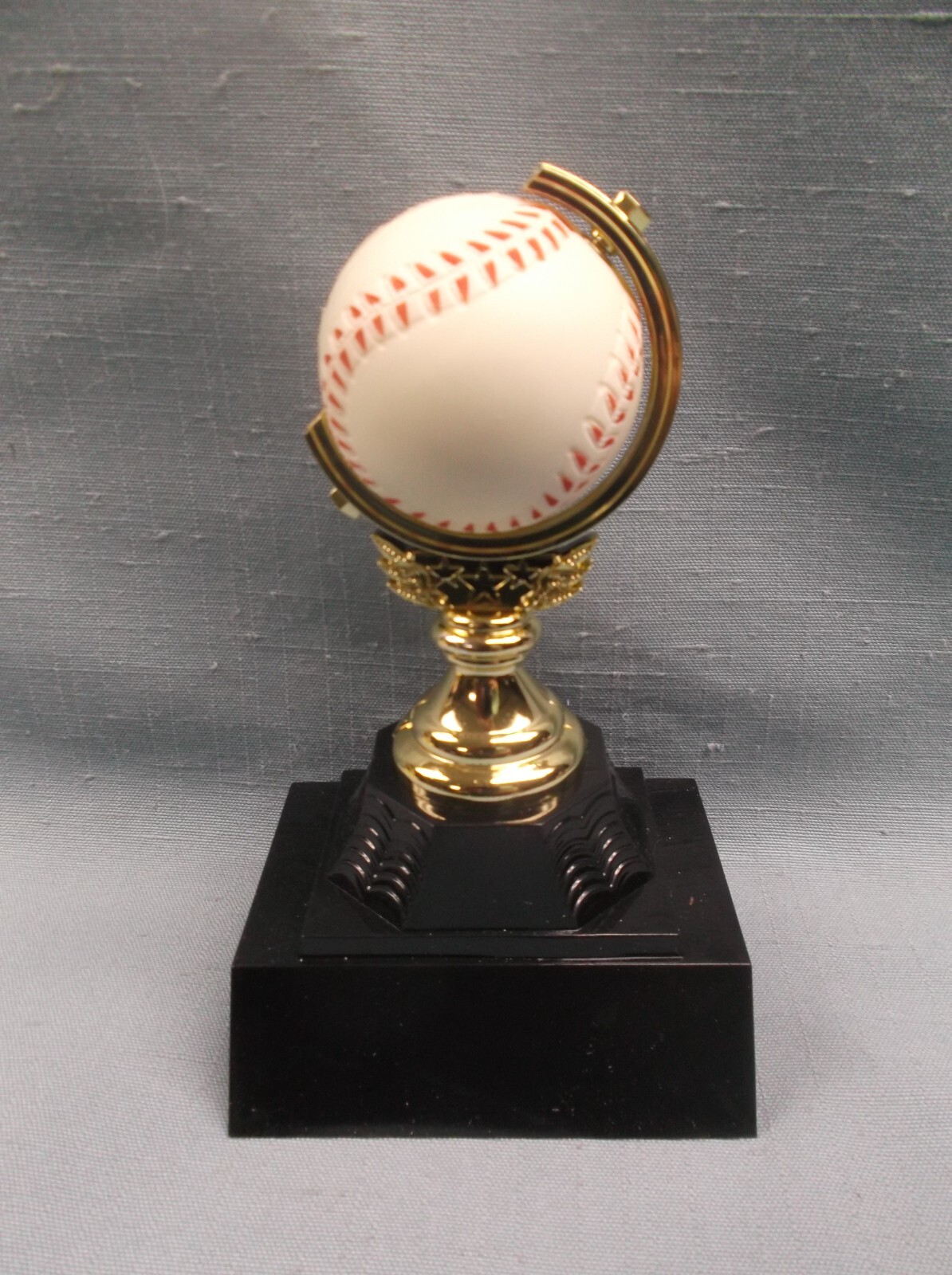 baseball trophy sponge ball spin black base participation award | eBay