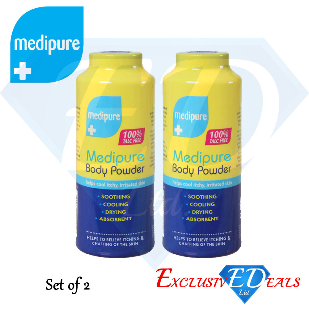 2 x 200g Medipure Medicated Body Powder 100% Talc Free Helps Irritated ...
