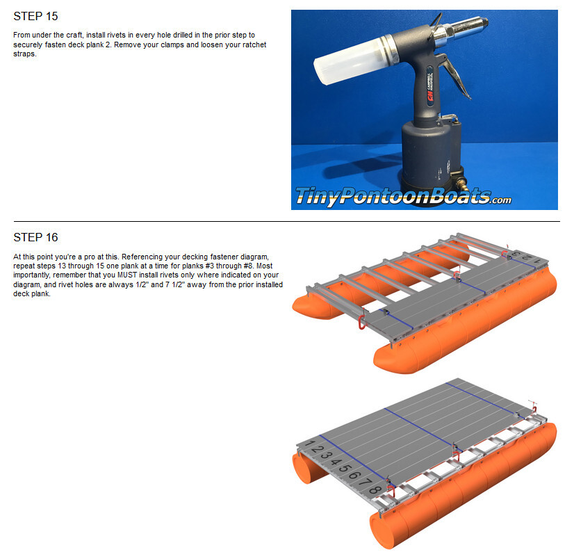 6x11 MINI PONTOON BOAT KIT - BOLT-TOGETHER SYSTEM - USA MADE WITH HDPE ...