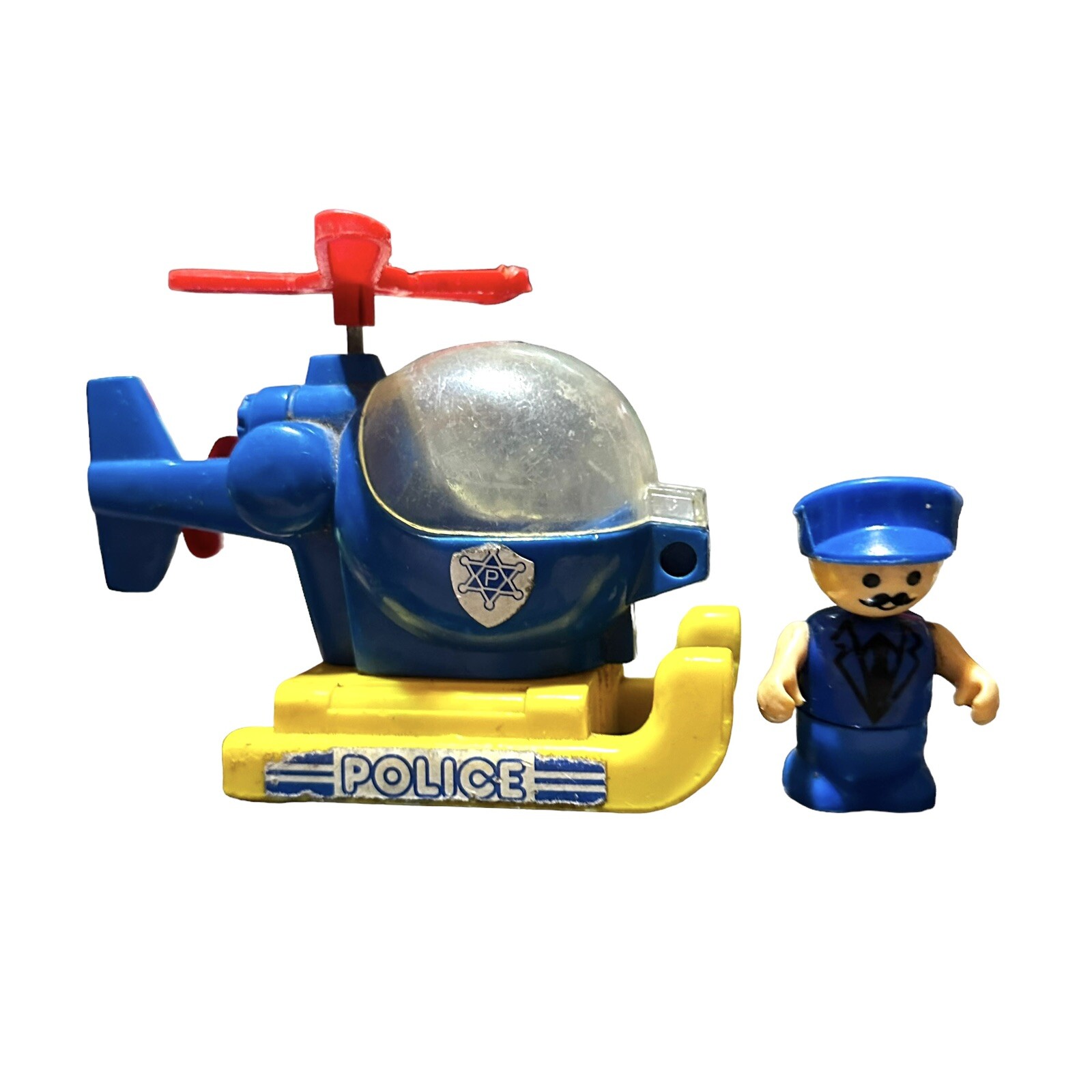Vintage Fisher Price Police Helicopter Little People Figure Cop | eBay