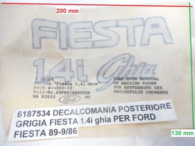 Ford Fiesta tailgate decal or sticker writing from 1/1989 | eBay Australia