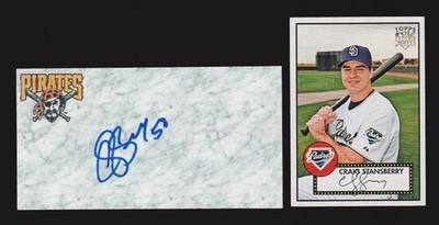 Craig Stansberry ( Debut 2007 ) PADRES SIGNED AUTOGRAPH AUTO 3x5 INDEX ...