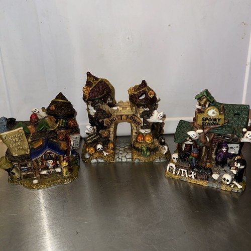 Jo-Ann Spooky Hollow lot of 3 SPOOKY SCHOOL Book Store Porcelain ...