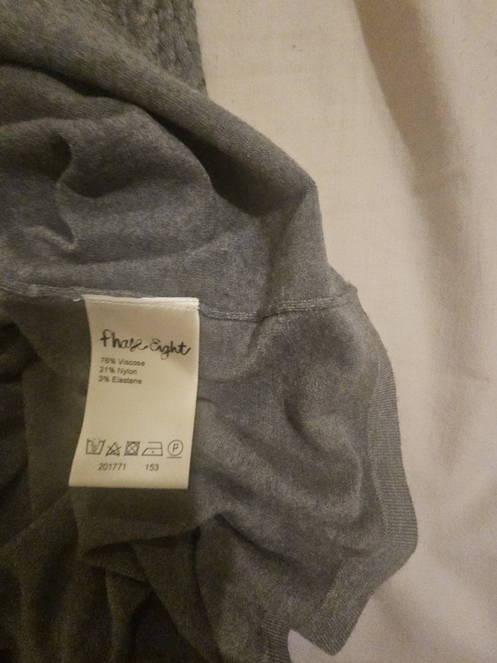 Womens Phase Eight Grey Knitted Jumper Dress with Button Detail In Size ...