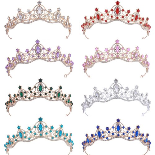 Vintage Queen Princess Crown Rhinestone Bridal Headband Wedding Party ...