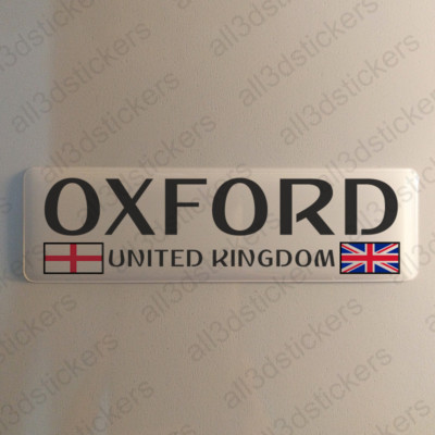 Oxford England UK Sticker 4.70x1.18" Domed Resin 3D Flag Stickers Decal ...