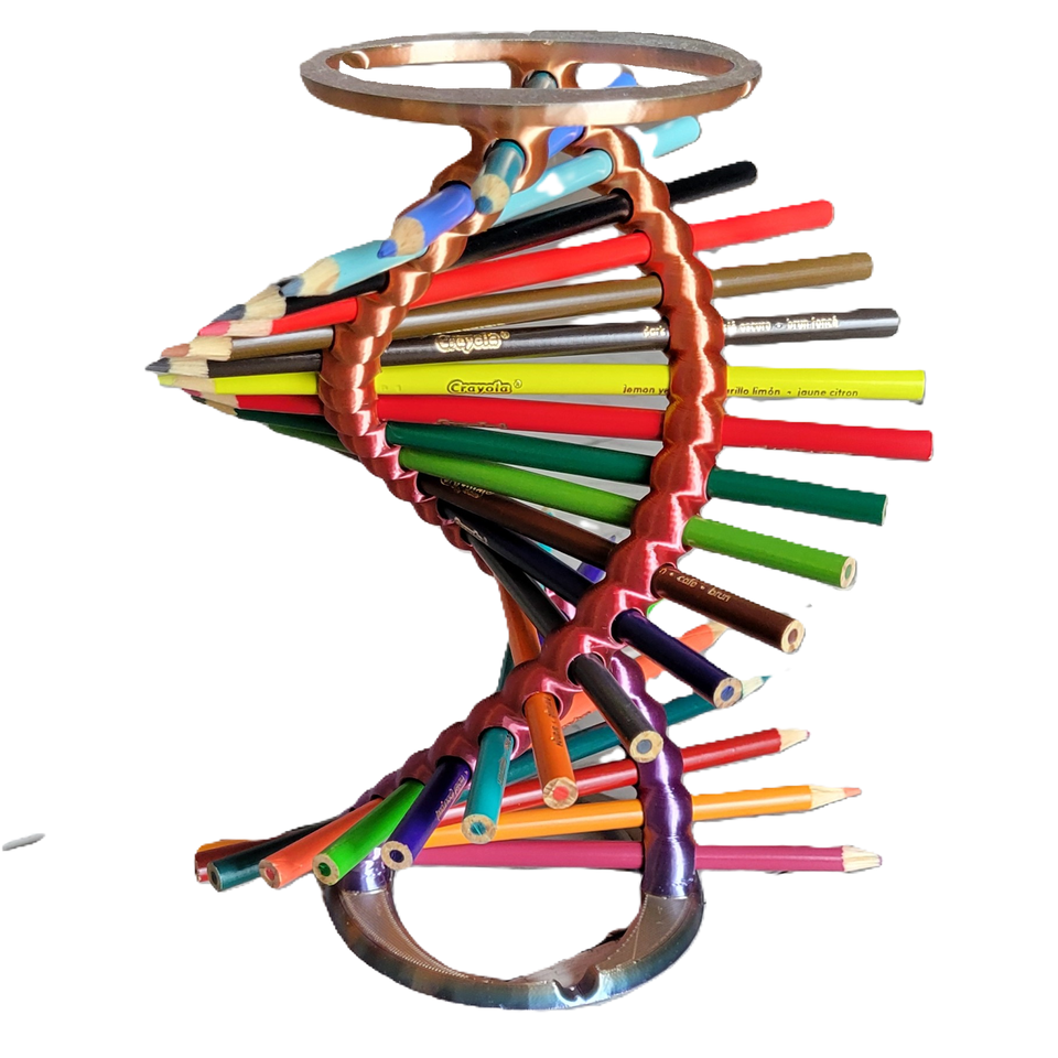 Double Helix DNA Desk Organizer - Durable Pencil Holder for 23 Pencils ...