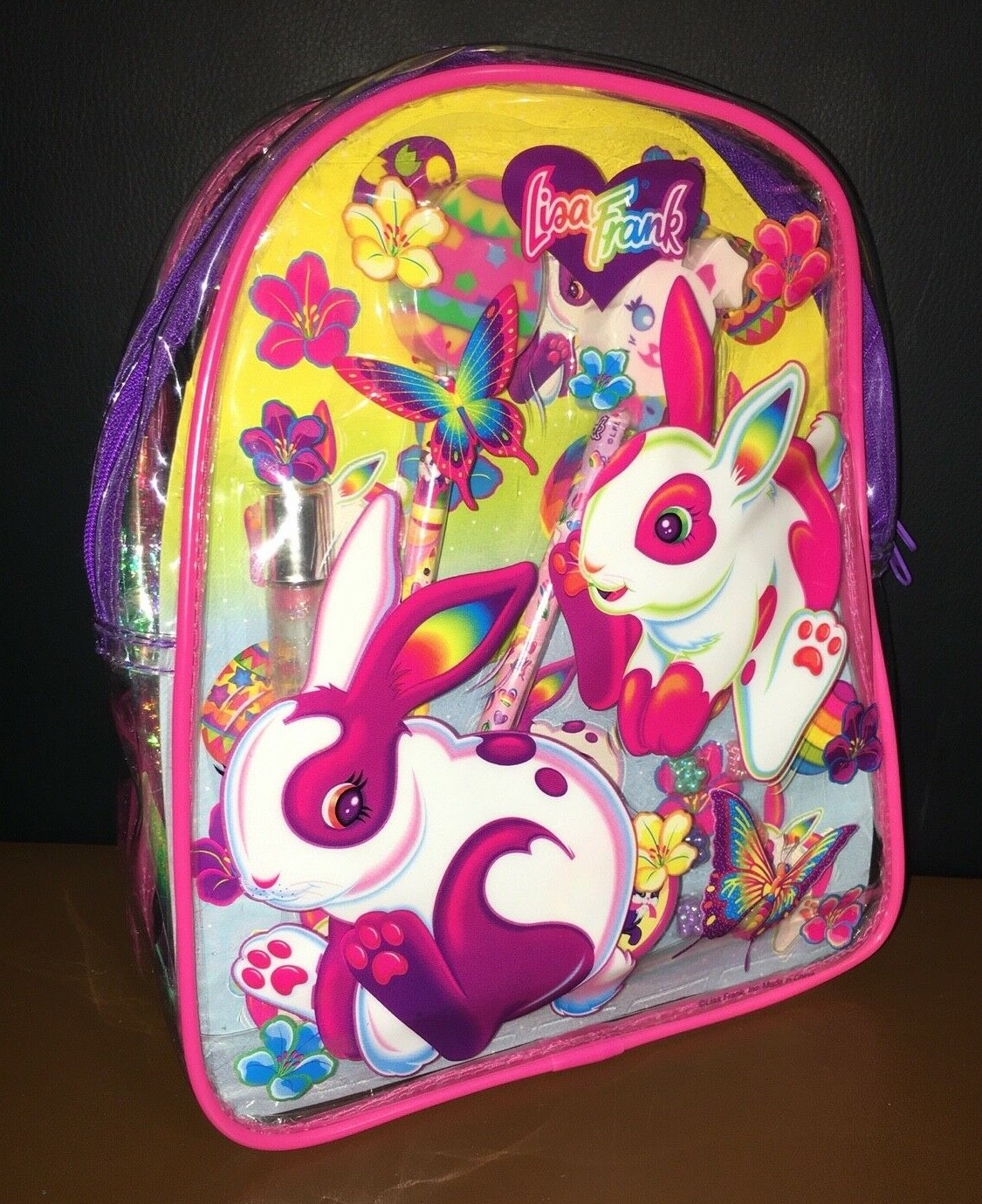 Complete RARE Lisa Frank Colorful Bunnies Easter Treasure Tote Mini ...