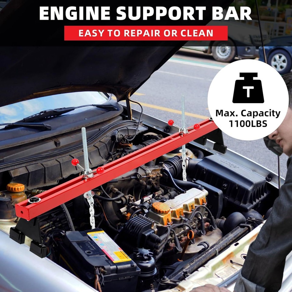 HECASA 1100 Lbs Engine Support Bar Engine Transverse Bar Engine Hoist ...