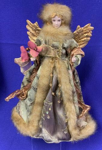 Angel Tree Topper or Decoration-Gold Fur & Sparkles | eBay