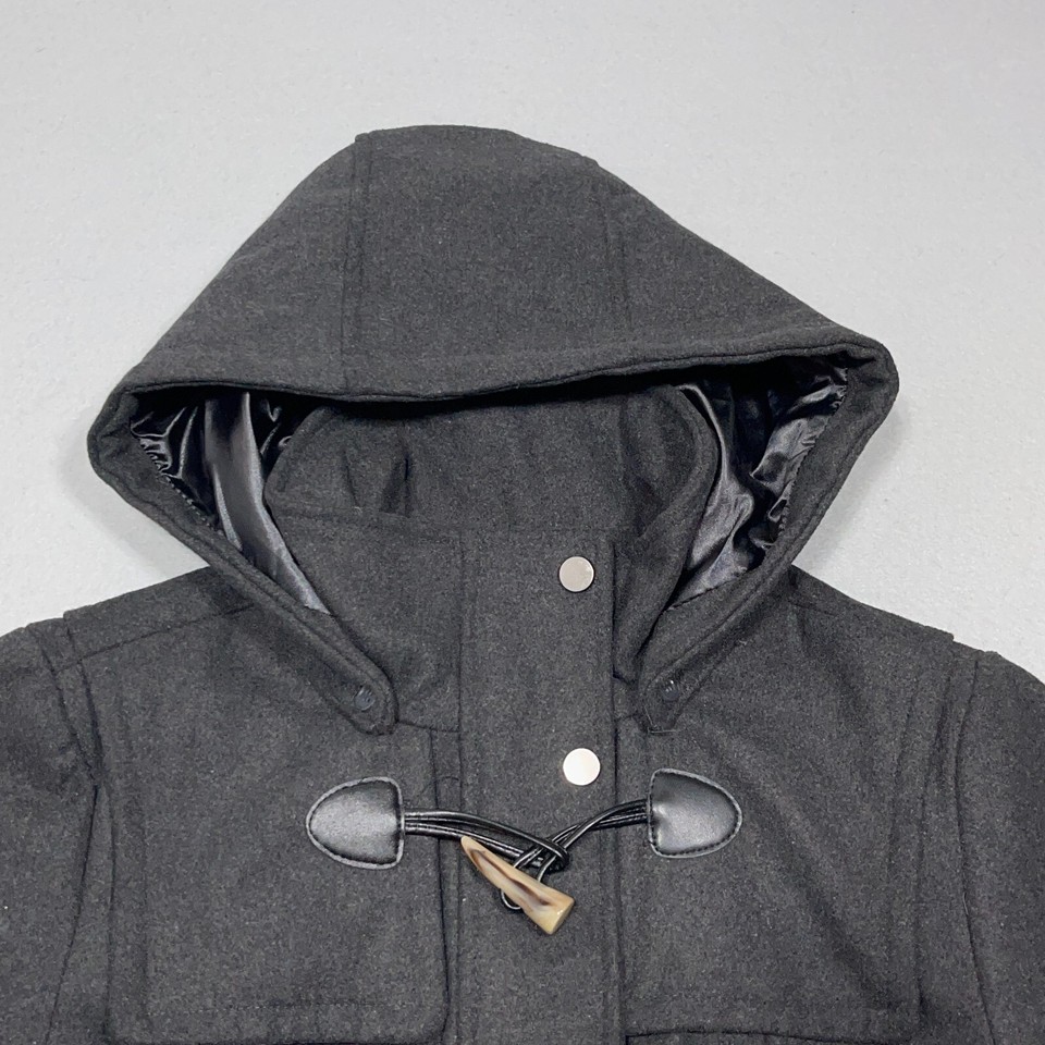 Celebrity Pink Hooded Duffle Coat Women Size Small Gray Toggle Wool ...