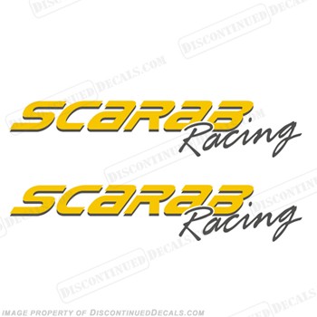 Fits Scarab Racing Boat Logo Decals - 2 Color - 25" Long | eBay