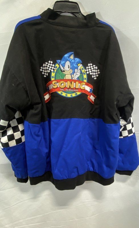 Sonic The Hedgehog Men's Racing Jacket Blue Black Colorblock Gotta Go ...