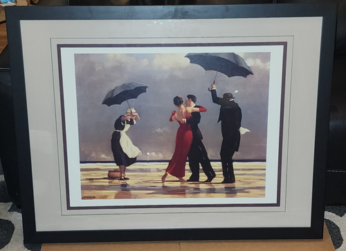 JACK VETTRIANO "The Singing Butler", 39" x 30" GLASS FRAME, VERY LARGE ...