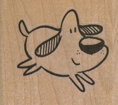 Mounted Rubber Stamp, Cartoon Dog, Happy Dog, Round Dog, Dog, Kid ...