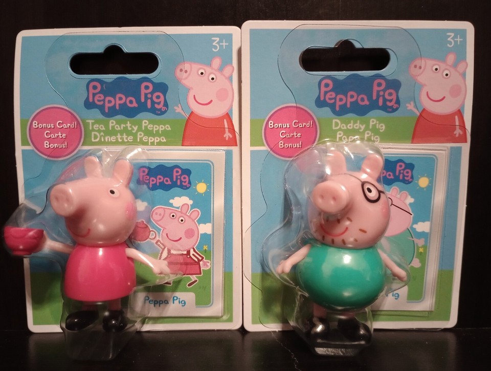 Peppa Pig Mini Figures Set- Peppa, Mummy, Daddy, George & Tea Party ...