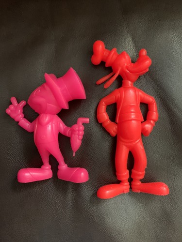 Vintage Marx Disney Red GOOFY & Pink Jiminy Cricket Molded Plastic ...