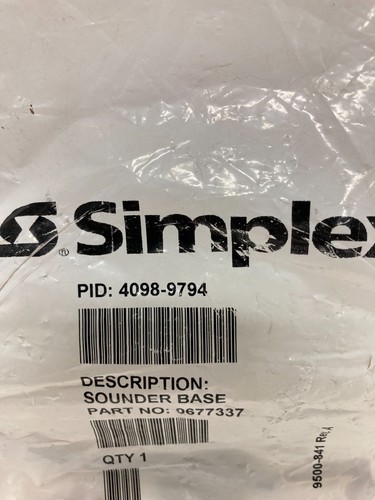 Simplex 4098-9794 Addressable SSD sounder base | eBay