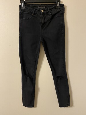 Womens Abercrombie & Fitch Signature Collection Black Wash Jeans Size ...