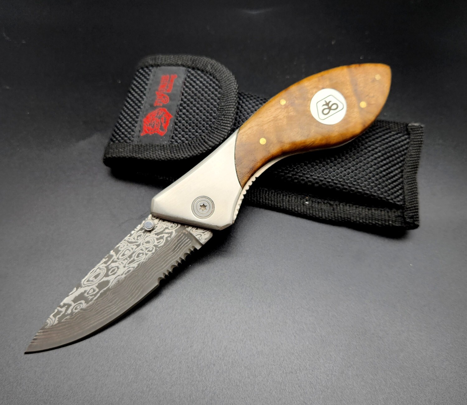 KaSul®| Damast Muster Taschenmesser DAM-025 Holzgriff Klappmesser ...