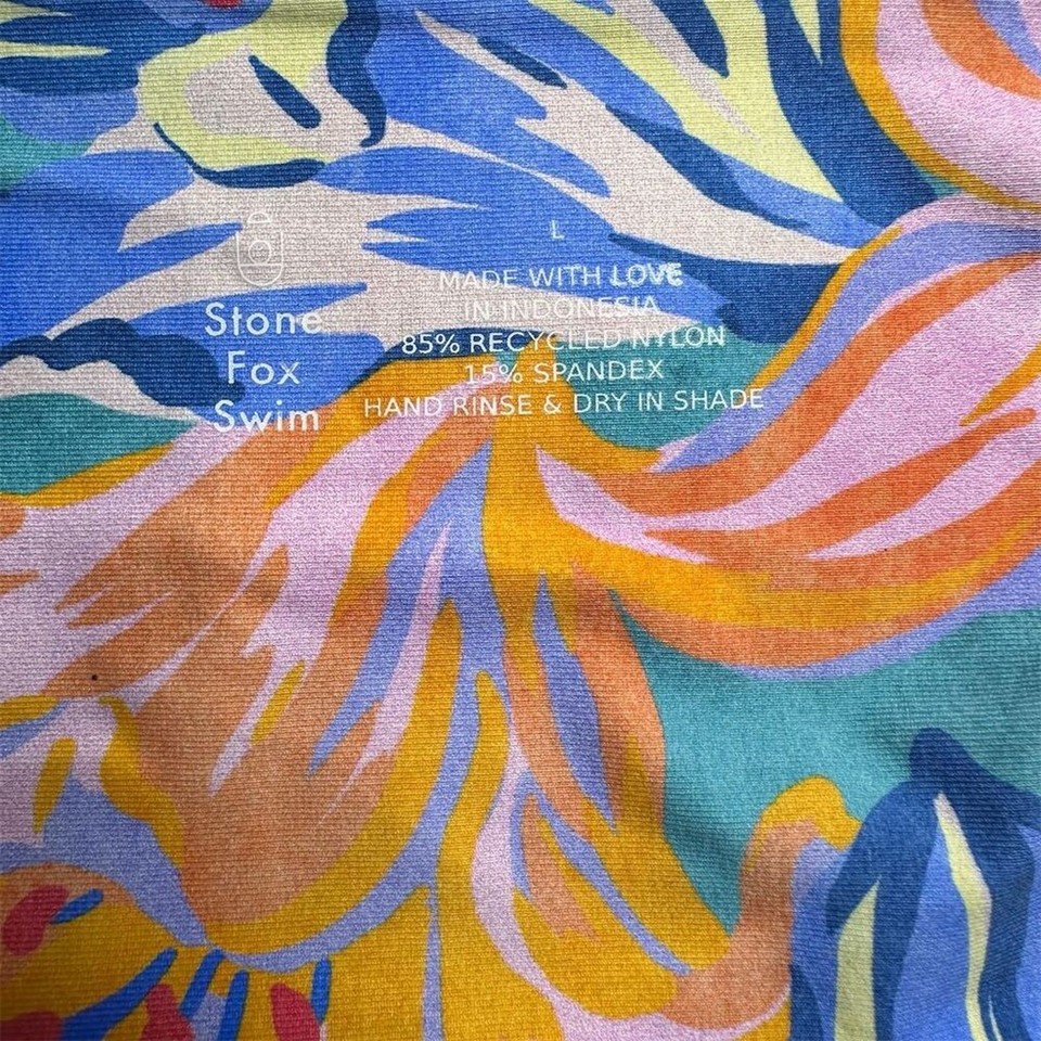 NWT Stone Fox Swim Lele Bikini Top L Tropical Lily Swim Vacation | eBay