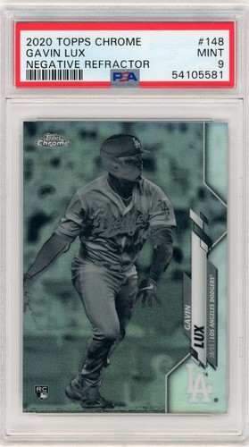 GAVIN LUX 2020 Topps Chrome Negative Refractor RC #148 PSA 9 Mint ...