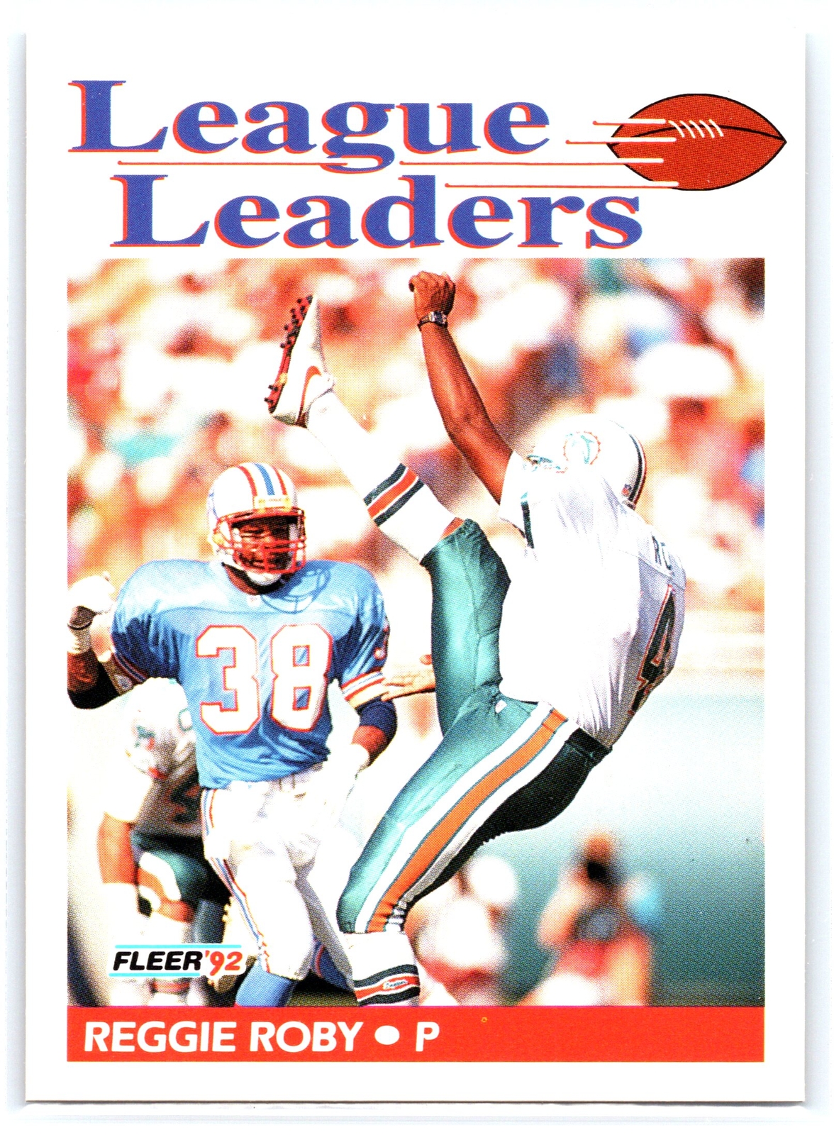 1992 Fleer #470 League Leaders Reggie Roby Miami Dolphins | eBay