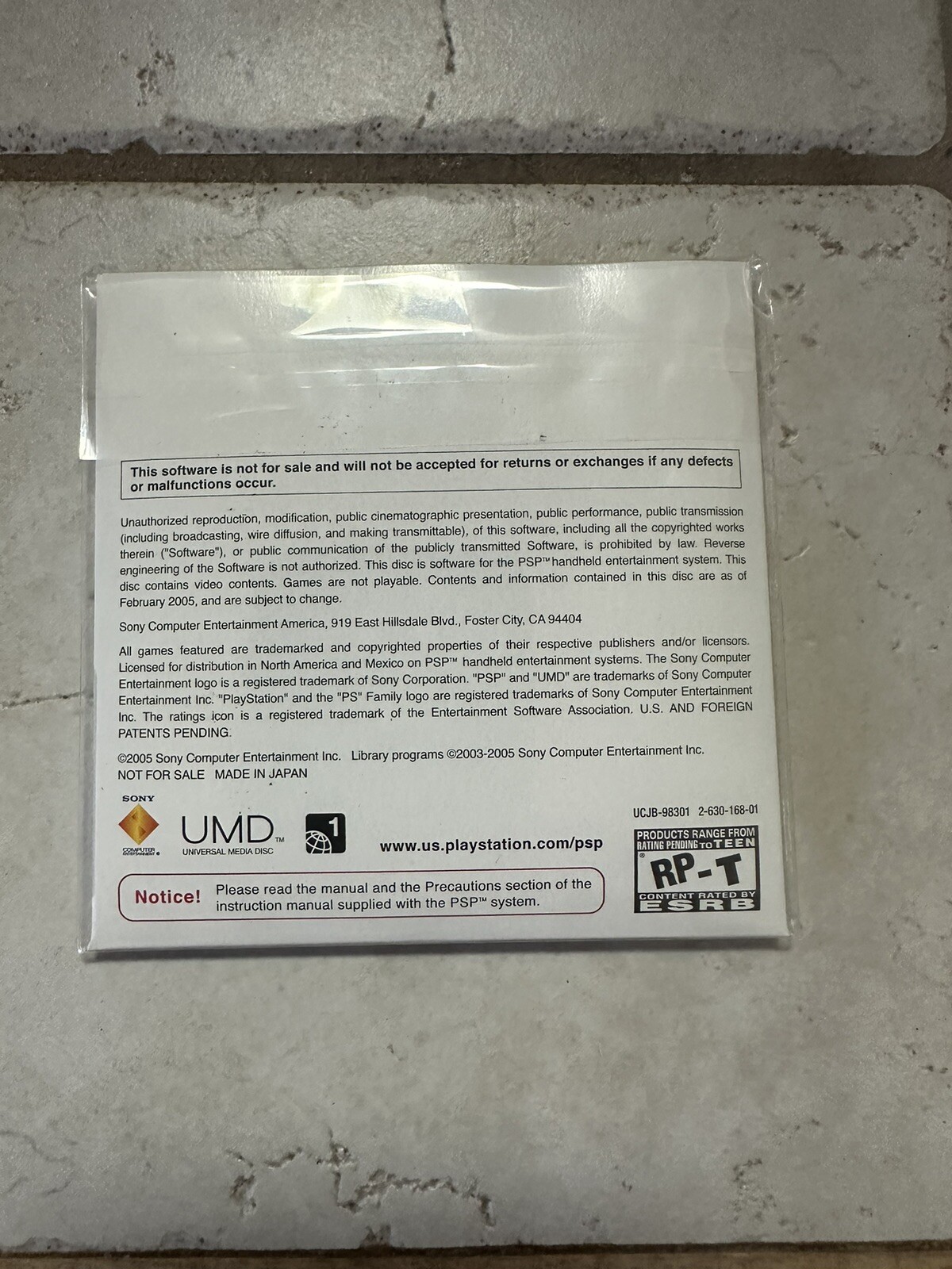 Sampler Disc for PSP Vol. 1 (Sony PSP, 2005) for sale online | eBay