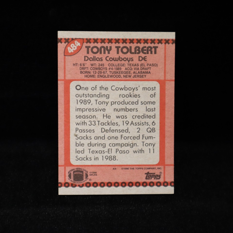 1990 Tony Tolbert Dallas Cowboys Topps #484 | eBay