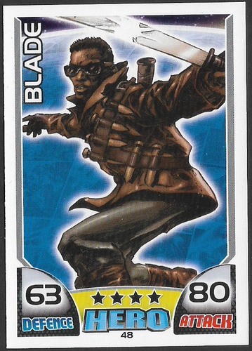#48 - TOPPS - HERO ATTAX CARD GAME - MARVEL UNIVERSE - HERO - BLADE | eBay
