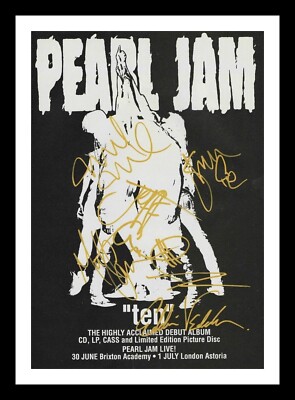PEARL JAM ENTIRE BAND AUTOGRAPHED SIGNED & FRAMED PHOTO PRINT | eBay UK