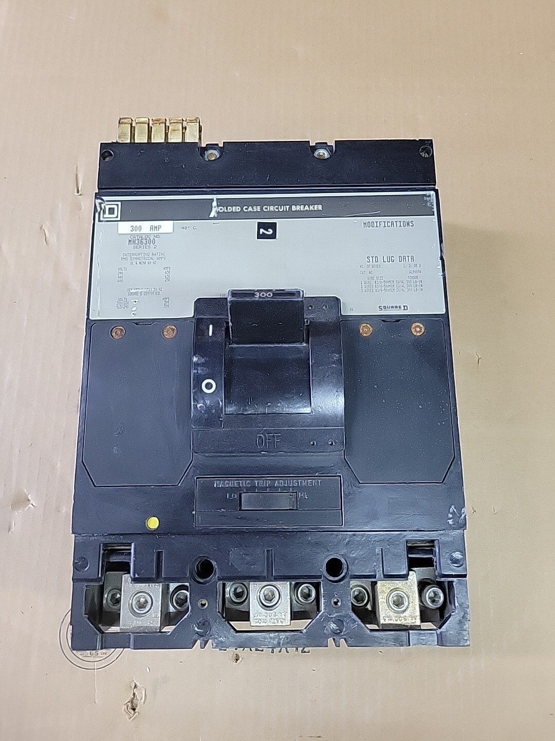 Square D I-Line MH36300 300A Circuit Breaker 480/600V 3P Type MA 300 ...