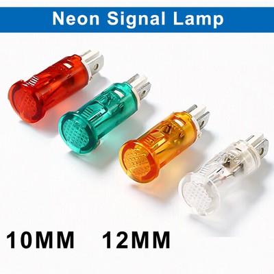 10x Neon signal lamp 10mm 12 mm signal lamp indicator lamp control lamp ...