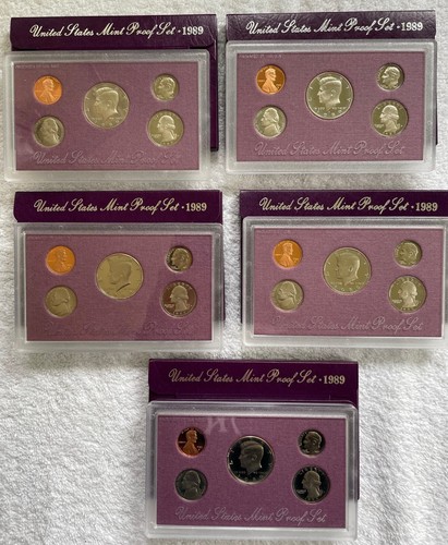 Lot five 1989 S Proof Sets Original Government Packaging | eBay