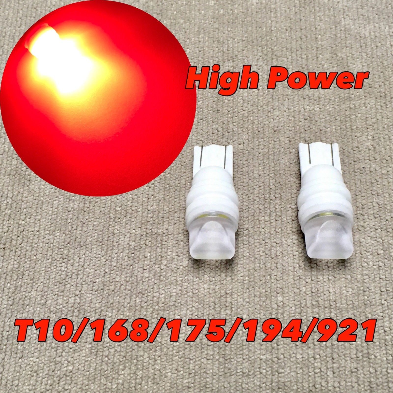 3rd Brake Lamp T10 3 SMD LED Wedge 194 175 2825 168 12961 W5W Red W1 ...