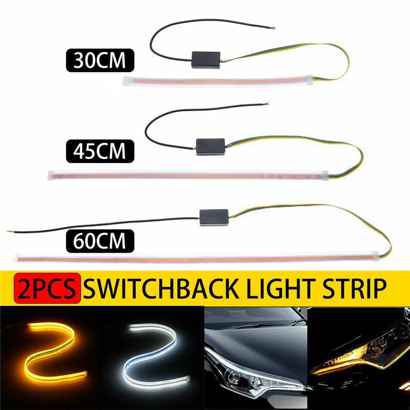 30CM Car Flexible Slim DRL Sequential Switchback LED Knight Rider Strip ...