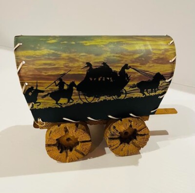 Rare Vintage Wooden Covered Wagon native Art | eBay