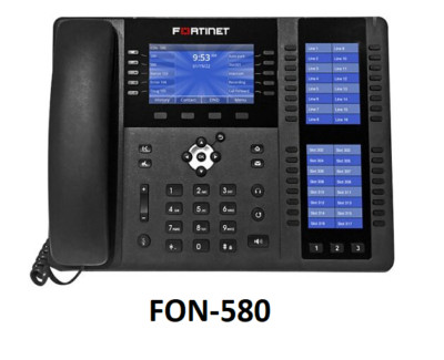 Fortinet FortiFone-580 FON-580 High end IP phone with 4.3" and dual 3.5 ...
