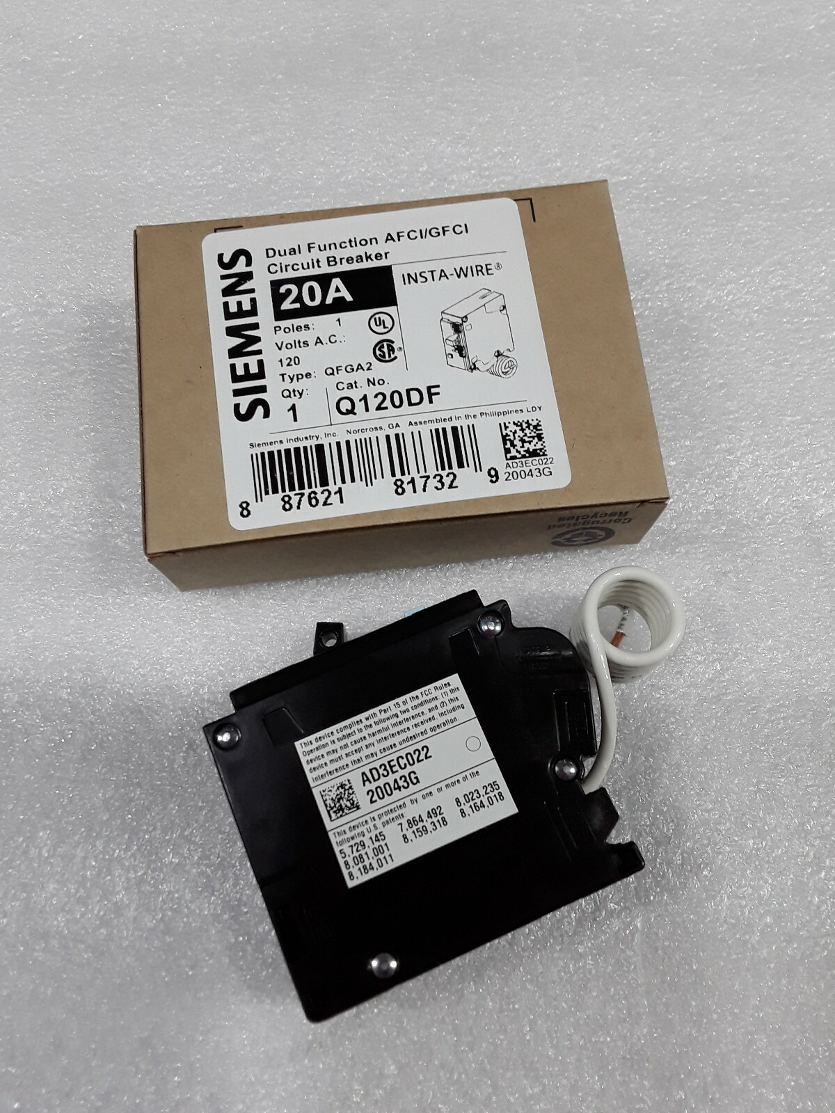 Q120DF SIEMENS 1POLE 20AMP AFI/GFI (OPEN BOX) | eBay