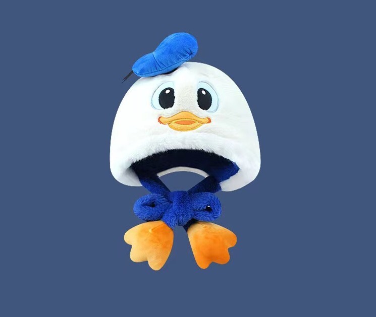 Warm cartoon Donald Duck Hats Plush Hat with yellow duck's foot | eBay.de