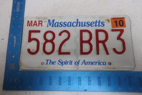 Massachusetts License Plate Tag 2010 10 MA Natural Sticker 582 BR3 | eBay