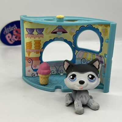 HUSKY DOG #210 W/ Accessories- Authentic Littlest Pet Shop - Hasbro LPS ...