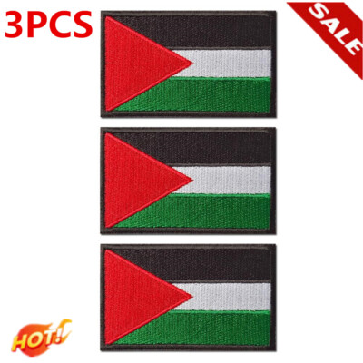 3X Palestine Embroidered Flag Patch Iron/Sew On Clothes Palestinian Badge US | eBay