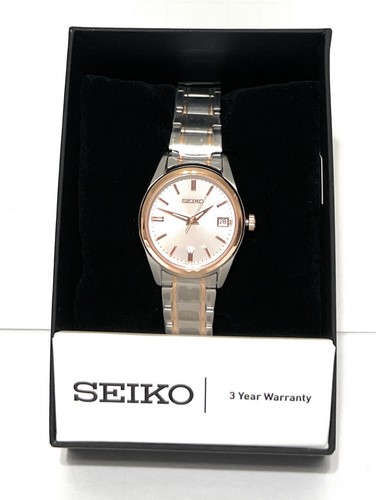 SEIKO - Classic Stainless Steel Rose Gold Women's Quartz Watch - SUR322 ...