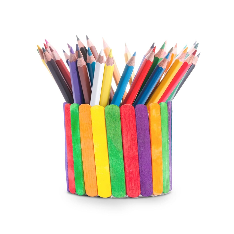 500 Pack 6Inch Jumbo Craft Sticks Colorful Wooden Popsicle Sticks for ...